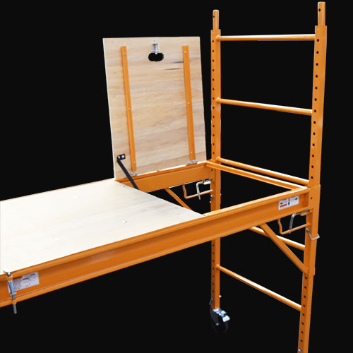 Steel Mobile Scaffold with Hatch - Plywood Deck
